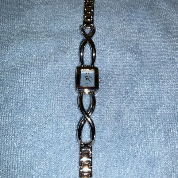Alex L. | Accessories | Alex L Silver Toned Quartz Watch With Lt Blue ...